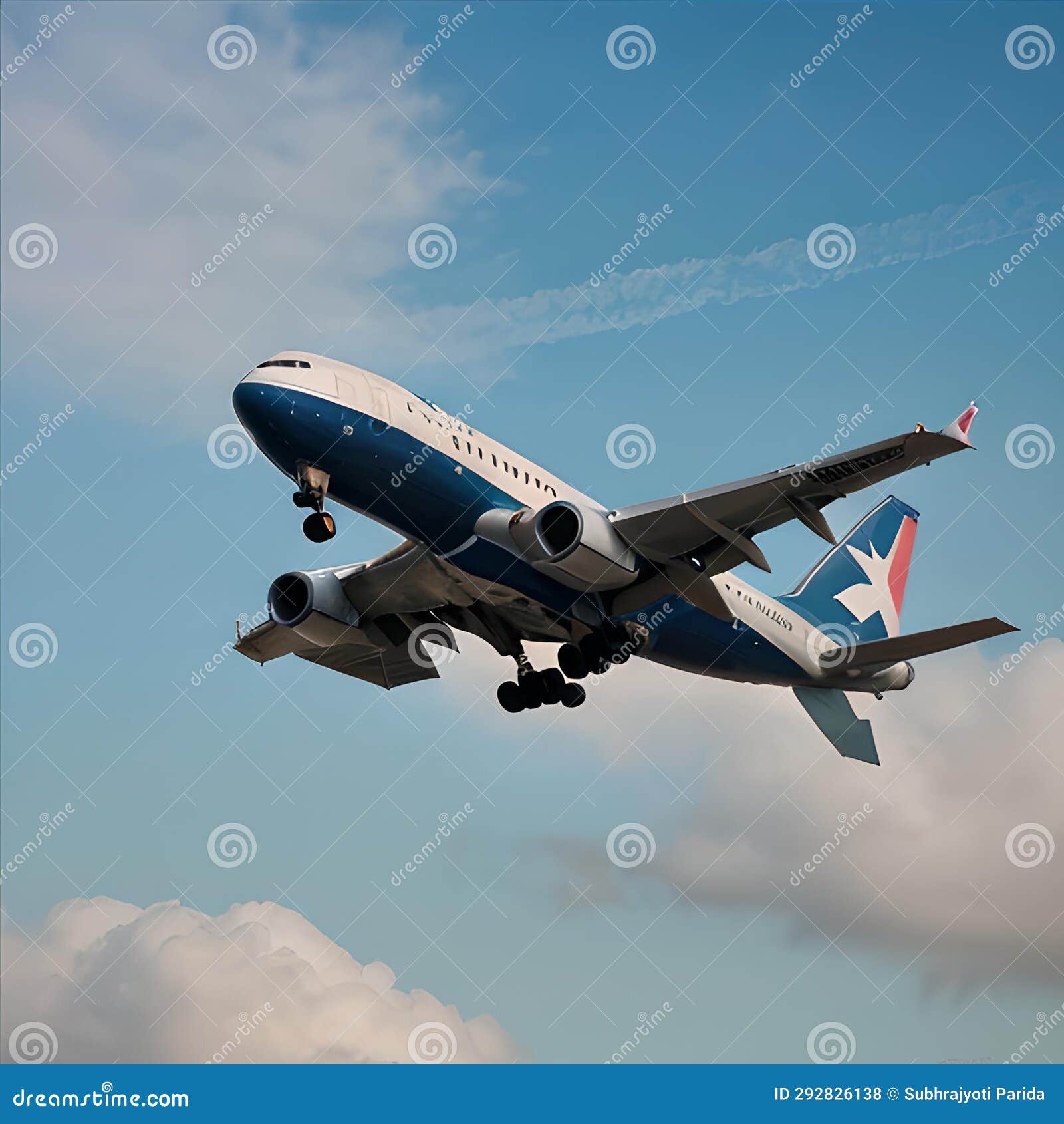 AI Generated 3D Image of an Aeroplane in Air Stock Illustration ...