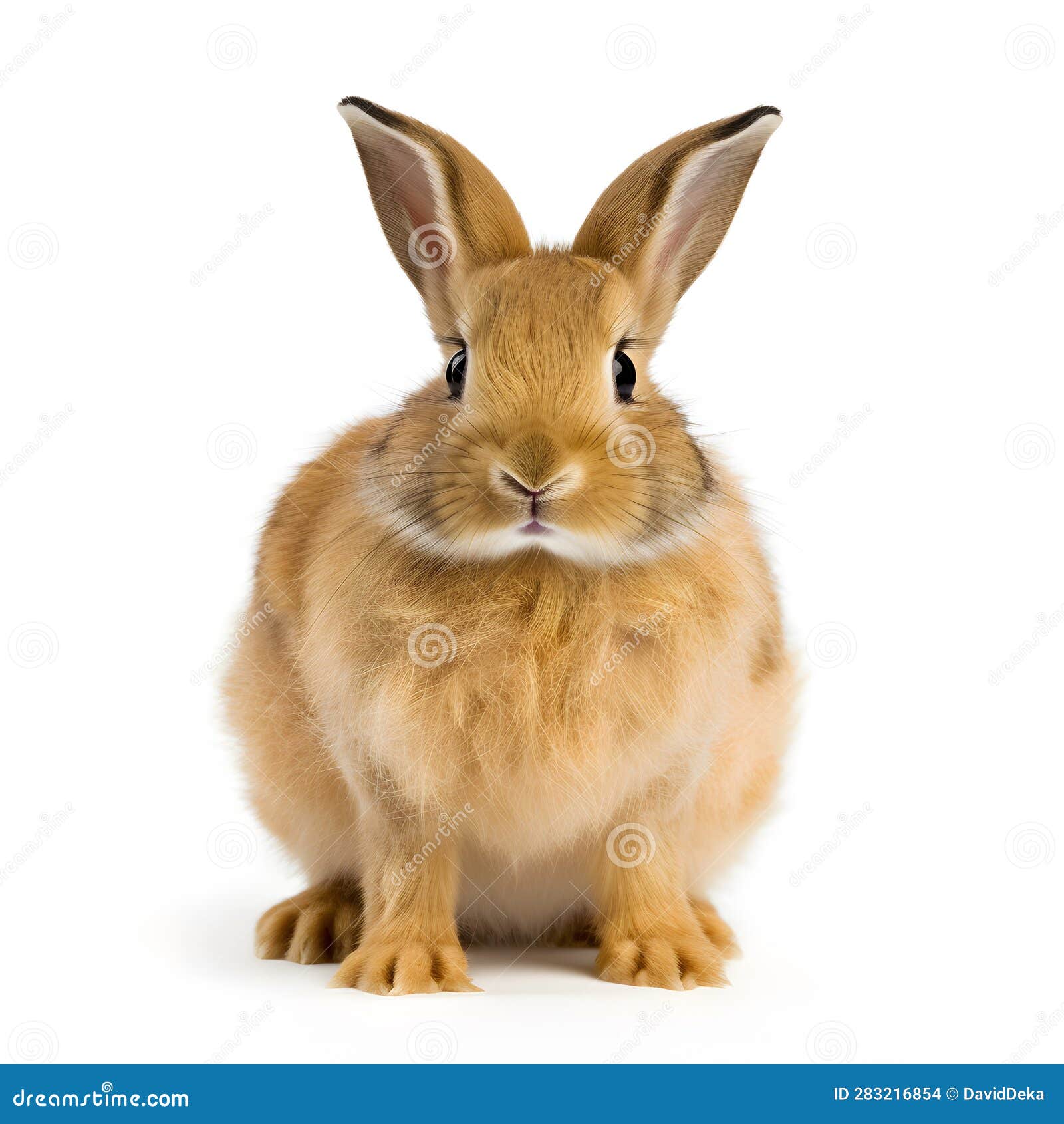 Cute Brown Rabbit Isolated on White Background - Studio Shot - Side ...