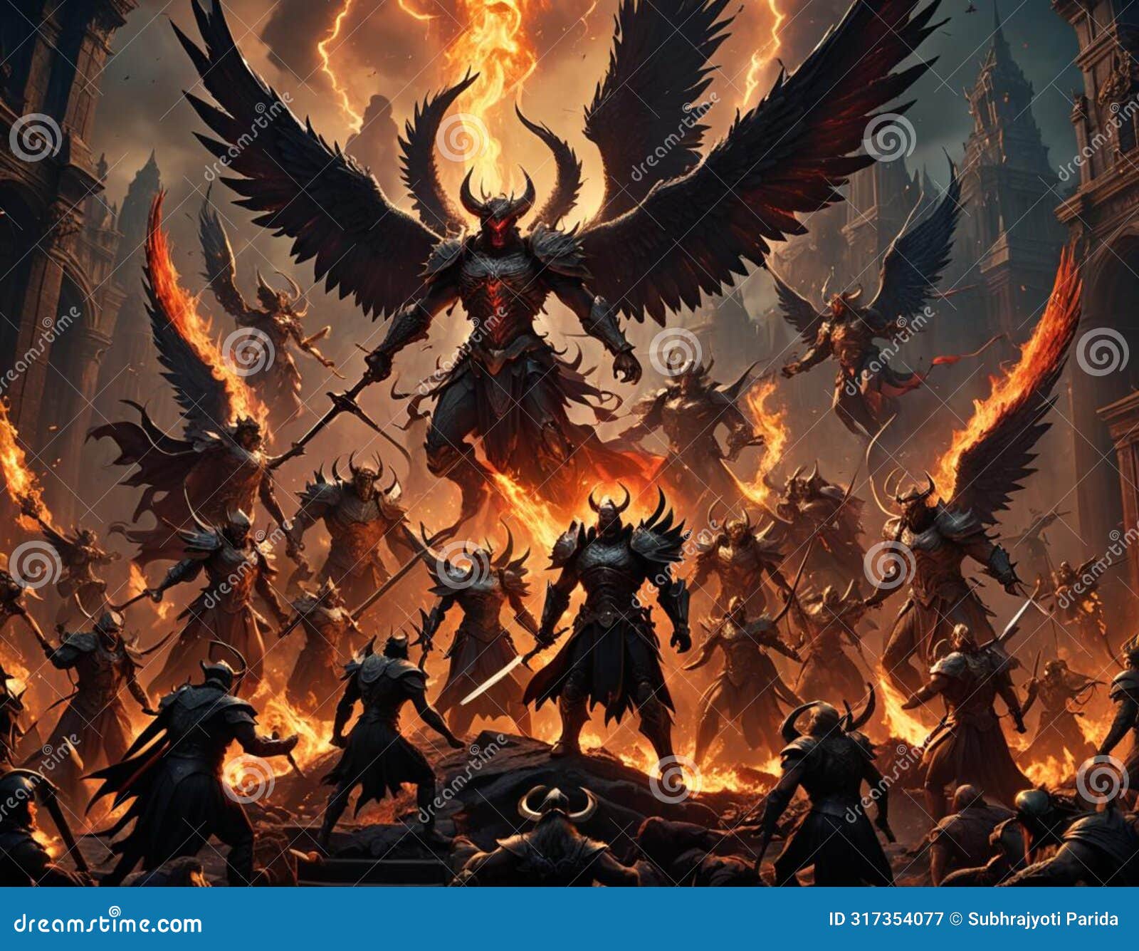 AI Generated Depiction of Demons and Evil Forces Getting Ready for a ...