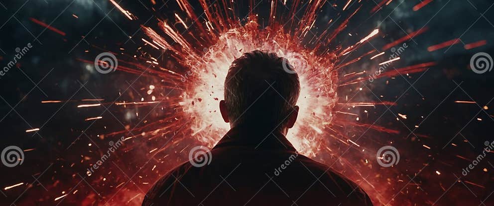 A Depiction of a Man& X27;s Head Exploding, Featuring a Central Area ...