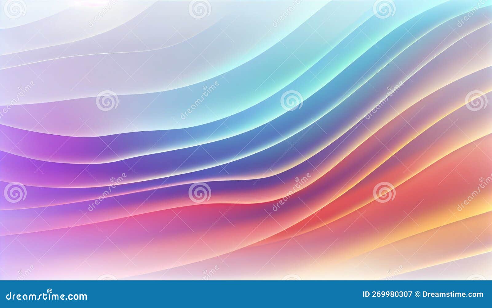 Pastel Waves Background, Made with Generative AI Stock Illustration ...