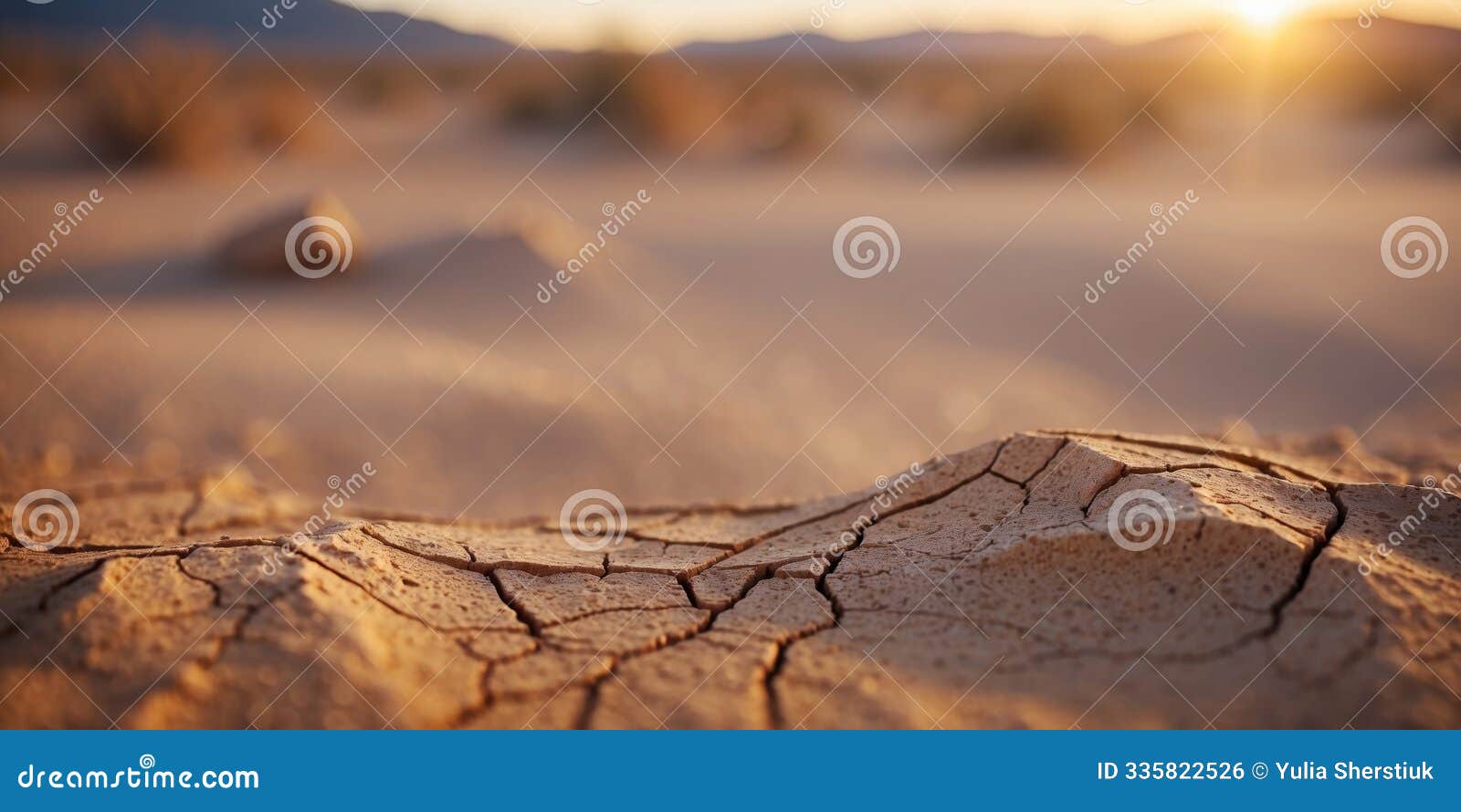 Desolate Desert Landscape with Cracked Earth and. Stock Photo - Image ...