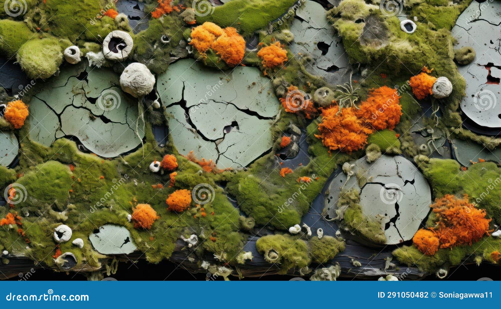 Lichen S Textured Pattern, with a Combination of Fungus and Algae ...