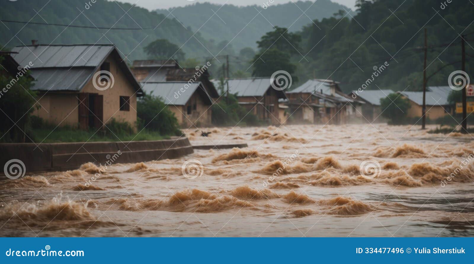 Devastating Flash Flood Engulfing a Countryside Village - Natural ...
