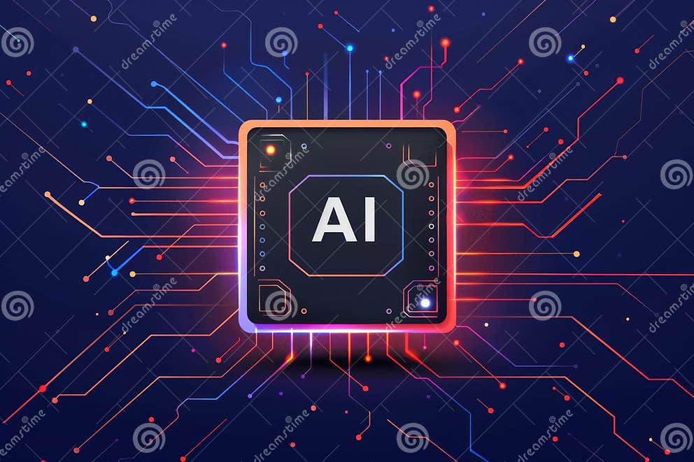 AI Developer in High Tech Control Room with Digital Interface and ...