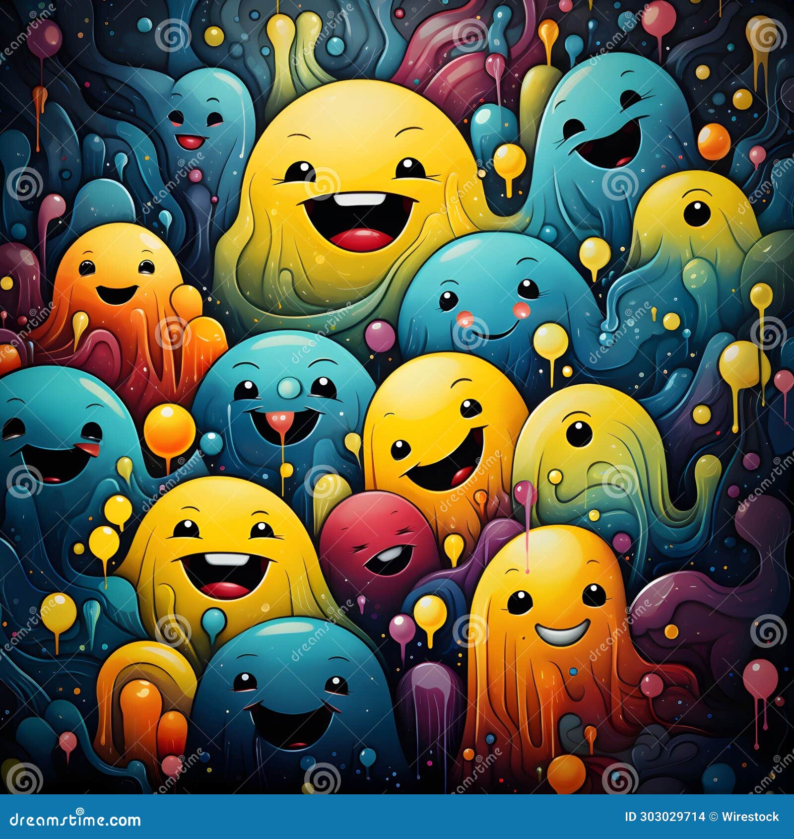 AI Generated Digital Art of Happy Ghost Stock Illustration ...