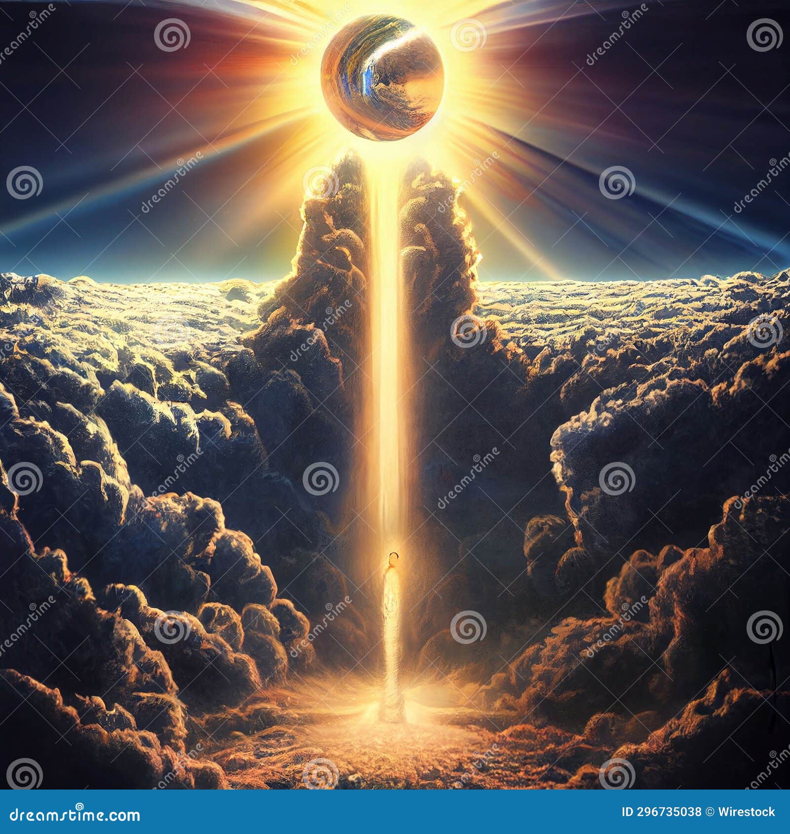 AI Generated Digital Art Illustration of a Divine Being Appearing from ...