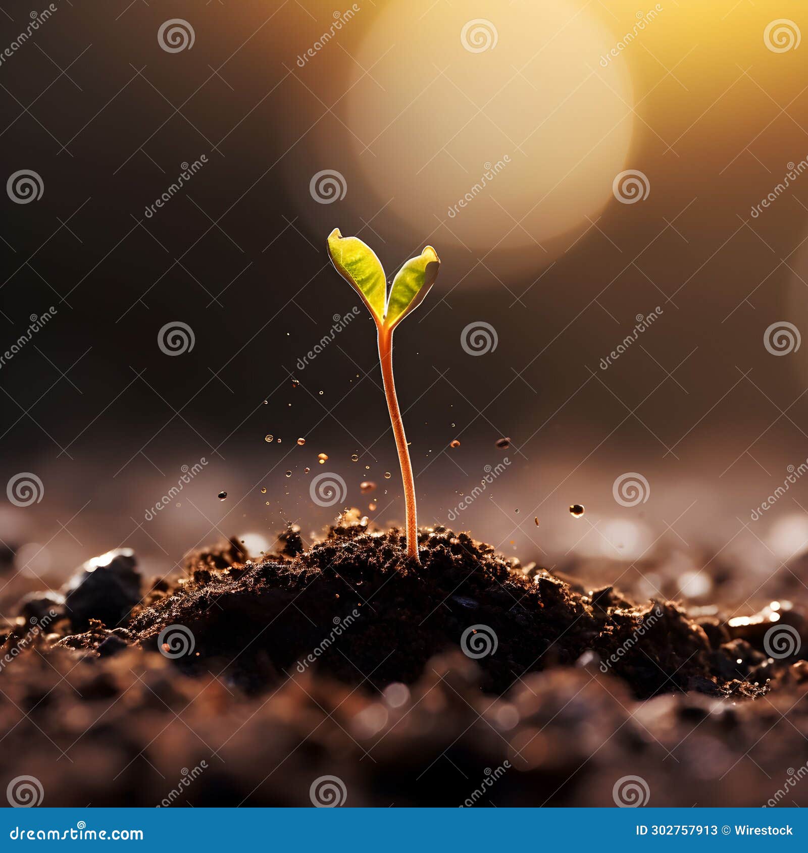 AI Generated Digital Art of a Sprout Bursting from the Ground Stock ...