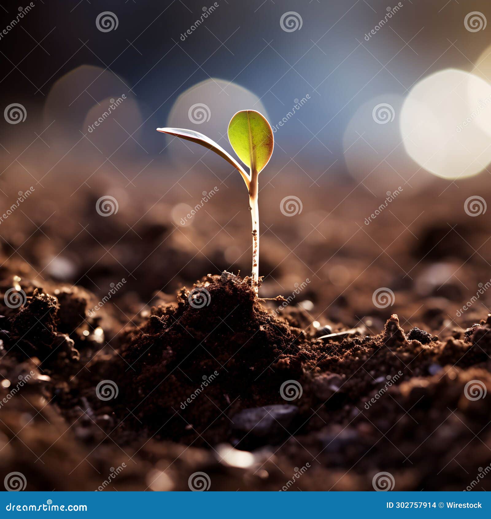 AI Generated Digital Art of a Sprout Bursting from the Ground Stock ...