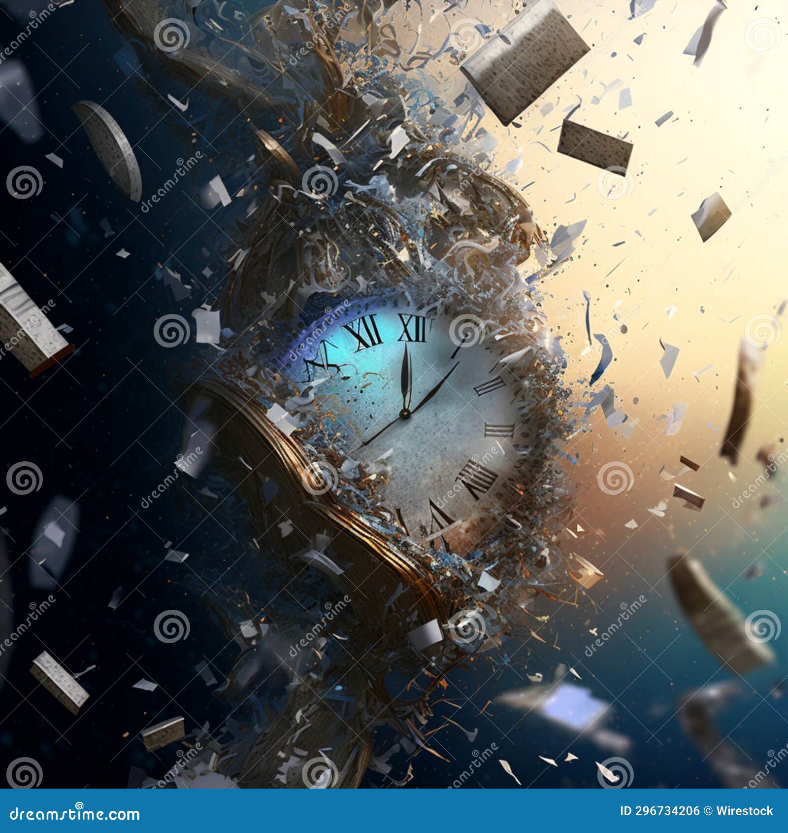 AI Generated Digital Art of a Realistic Clock Getting Pulled by a ...