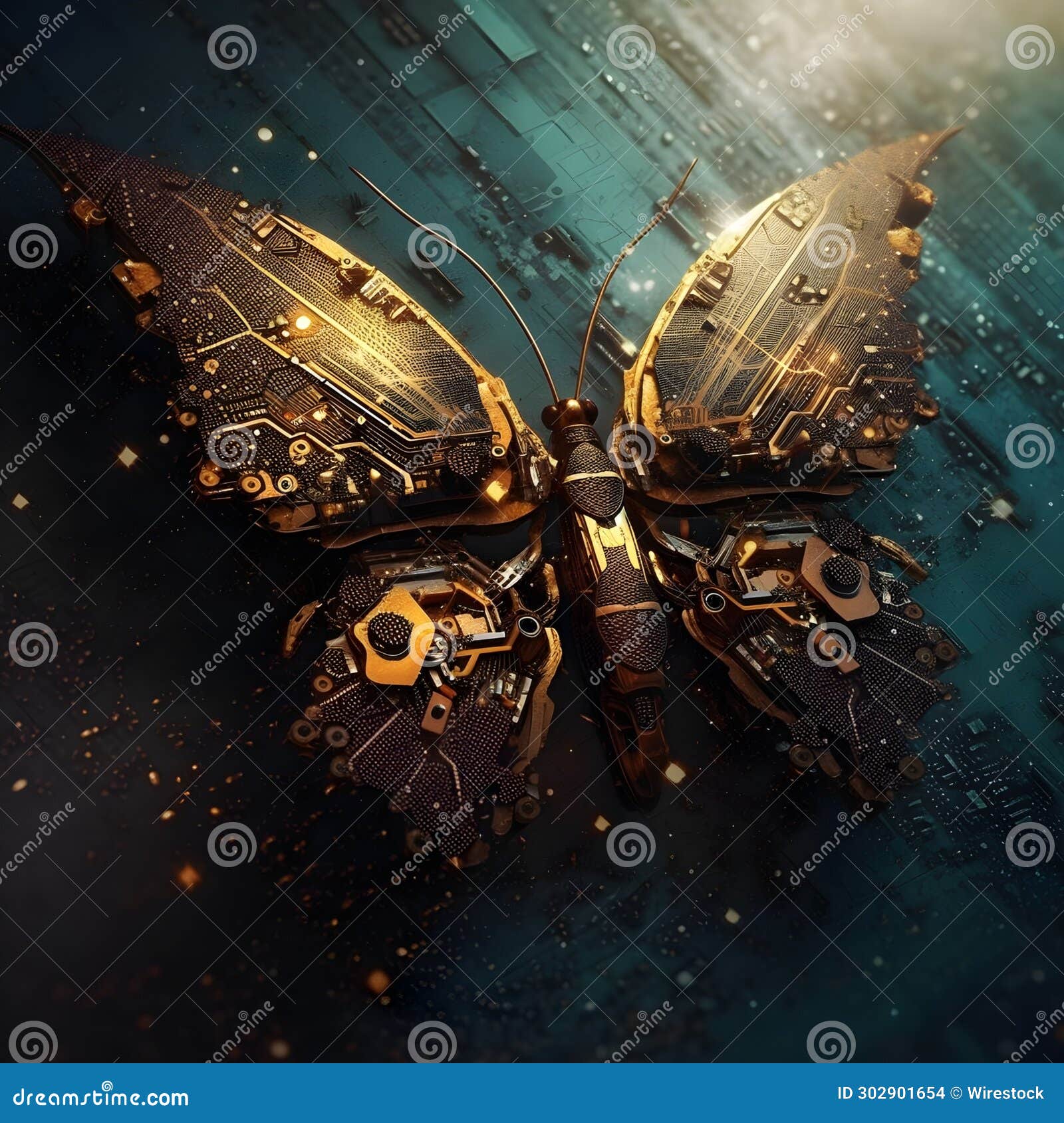AI Generated Digital Art of Spy Butterfly in War Stock Illustration ...