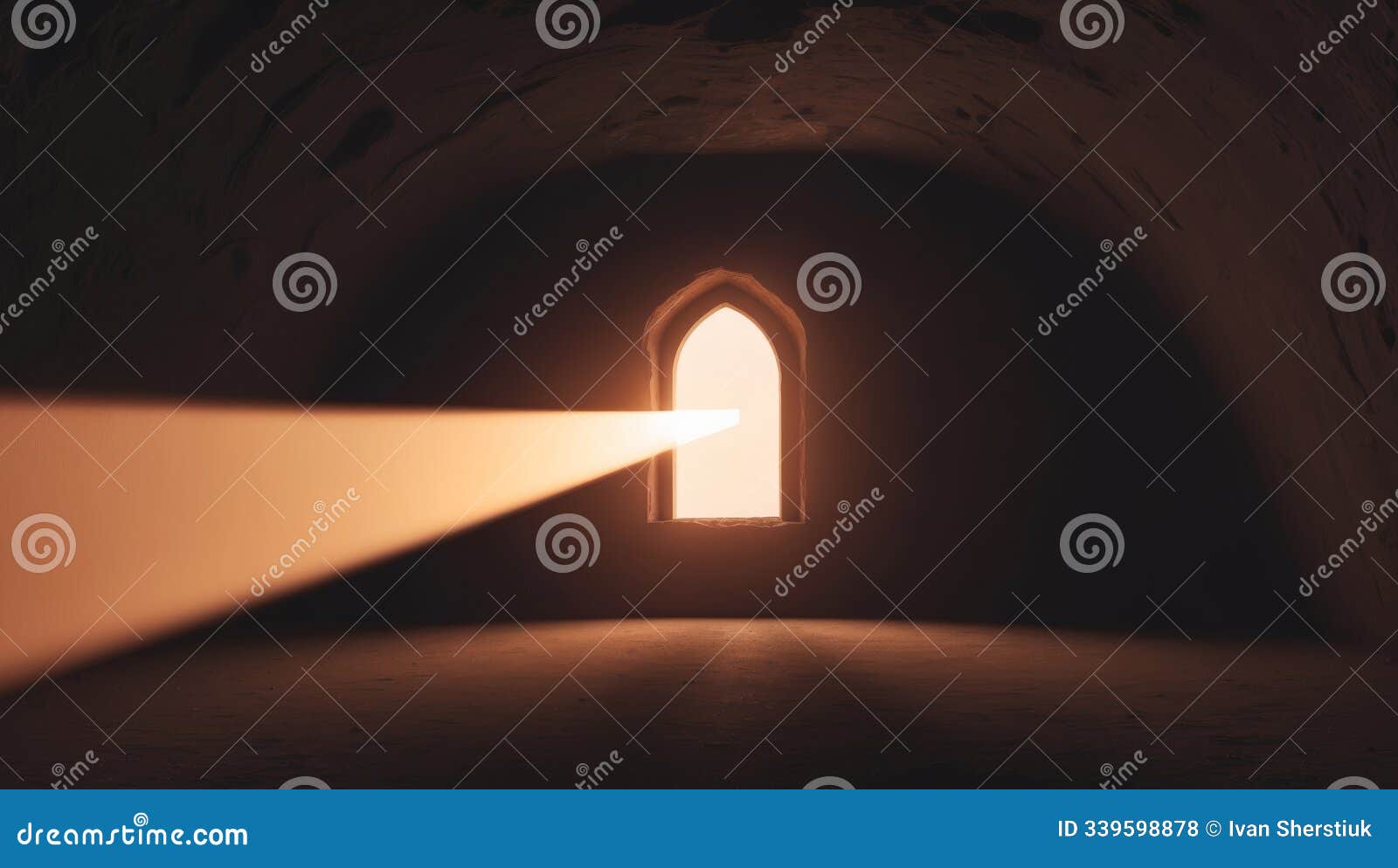 Dramatic Light Shining through a Dark Cave Window. Stock Photo - Image ...