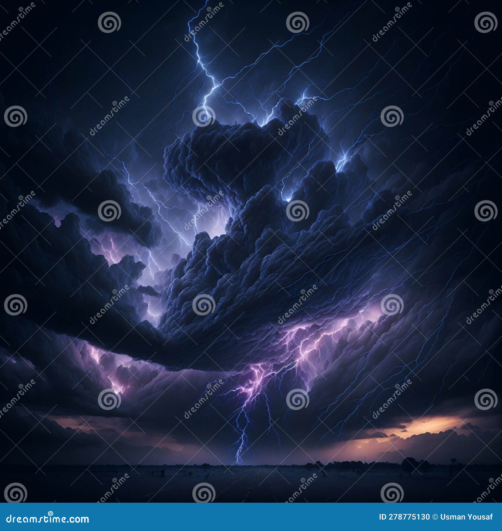 Ai Generated a Dramatic Lightning-filled Storm Cloud Stock Illustration ...
