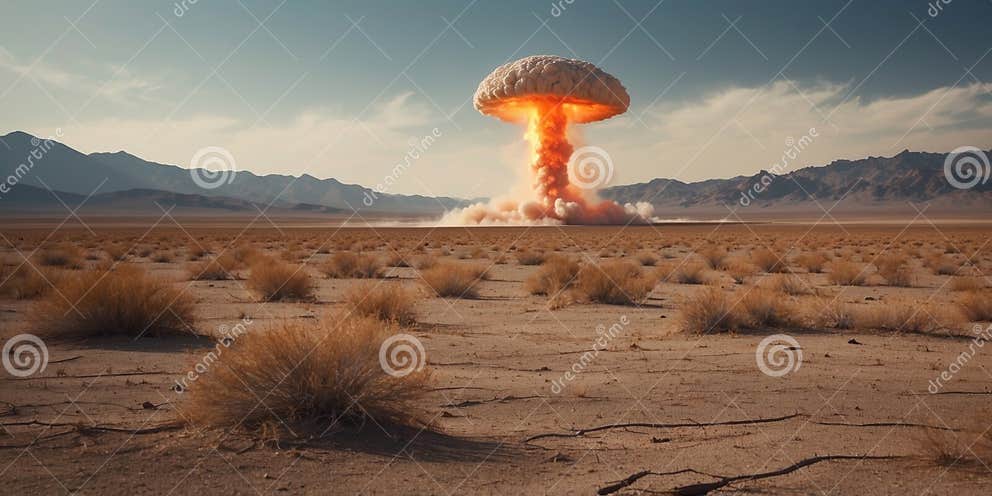 Dramatic Nuclear Test Aftermath Towering Mushroom Cloud Dominates ...