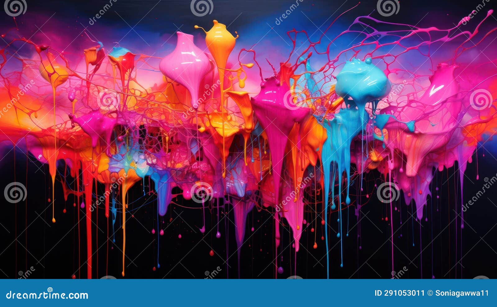 A Dynamic Composition of Drips and Splatters in Vibrant Neon Colors by ...