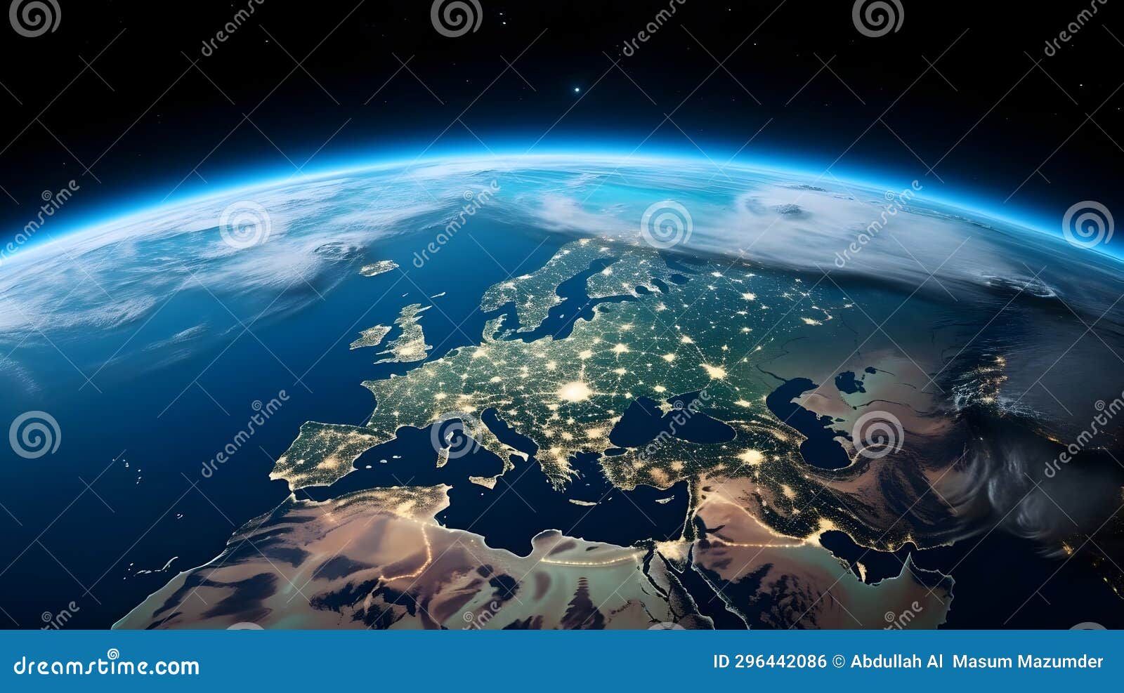 Ai Generated Earth Planet Viewed From The Sky At Night Scape View ...