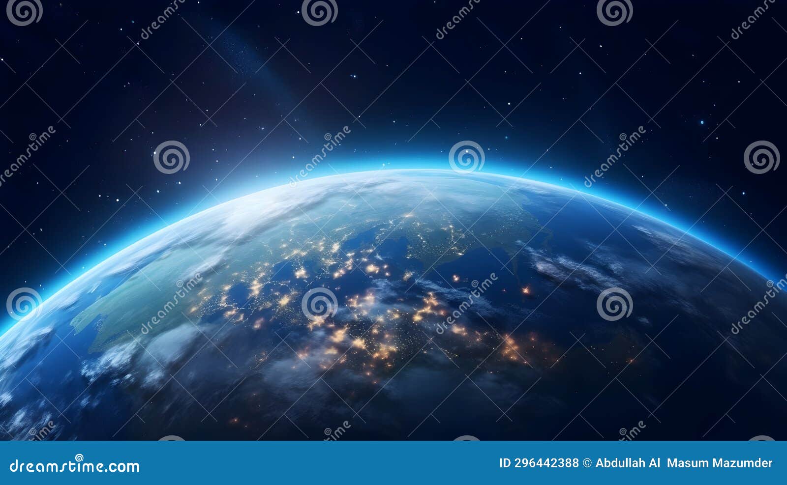 Ai Generated Earth Planet Viewed From The Sky At Night Scape View ...