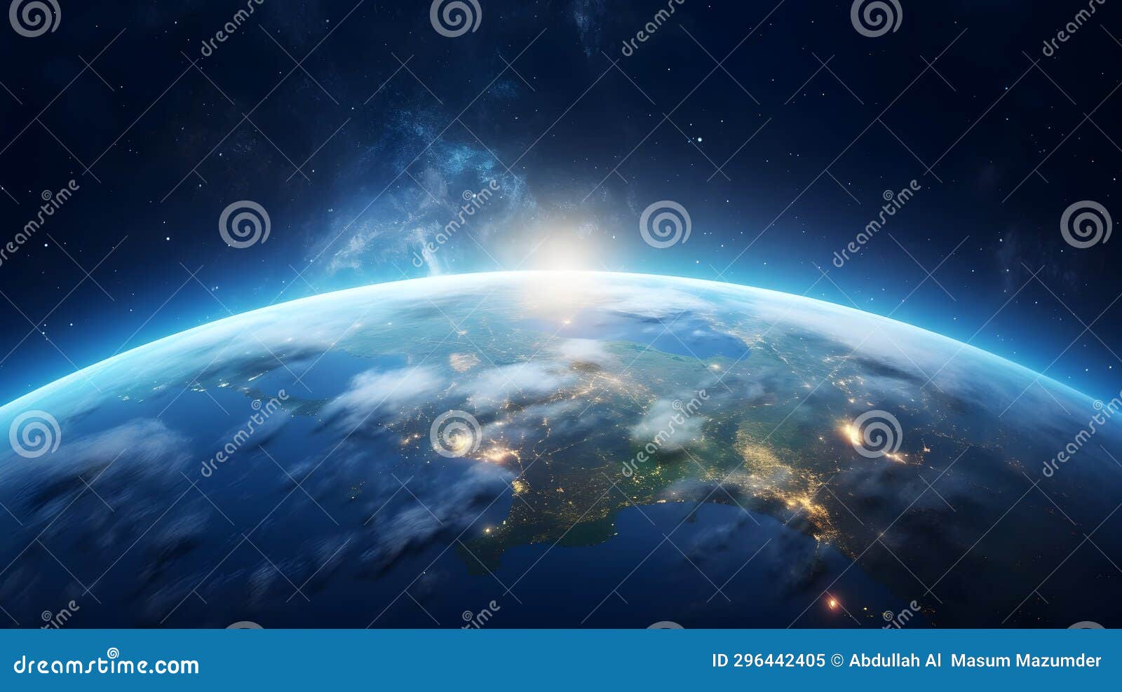Ai Generated Earth Planet Viewed from the Sky at Night Scape View ...