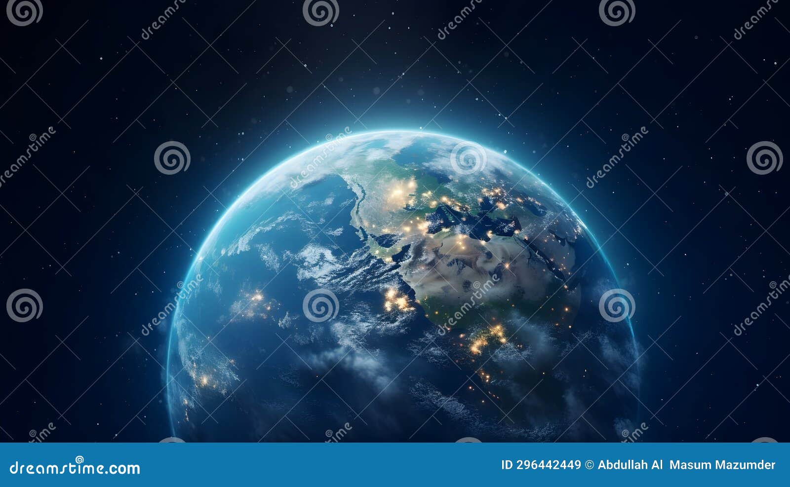 Ai Generated Earth Planet Viewed from the Sky at Night Scape View ...