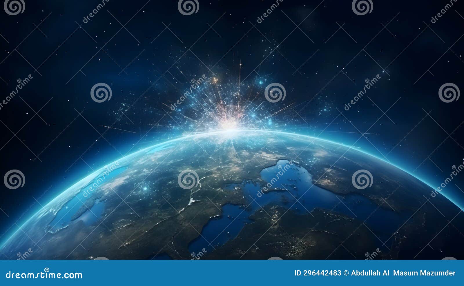 Ai Generated Earth Planet Viewed from the Sky at Night Scape View ...