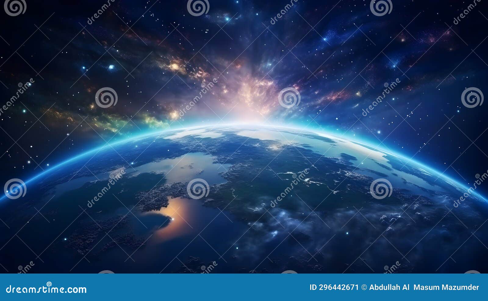 Ai Generated Earth Planet Viewed from the Sky at Night Scape View ...