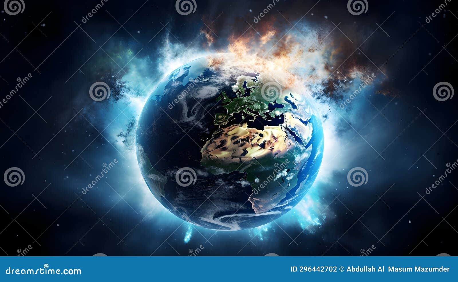 Ai Generated Earth Planet Viewed from the Sky at Night Scape View ...