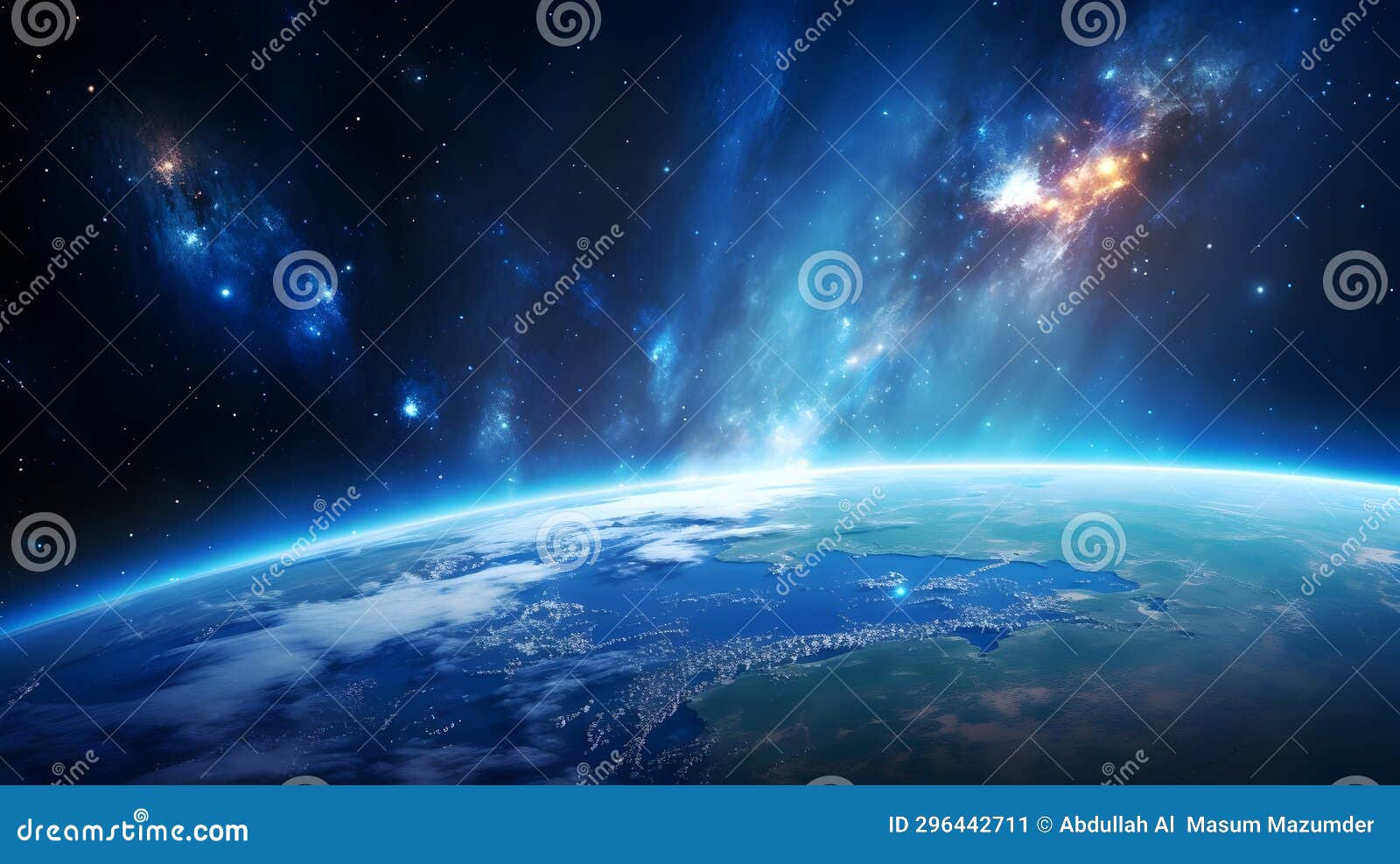 Ai Generated Earth Planet Viewed from the Sky at Night Scape View ...