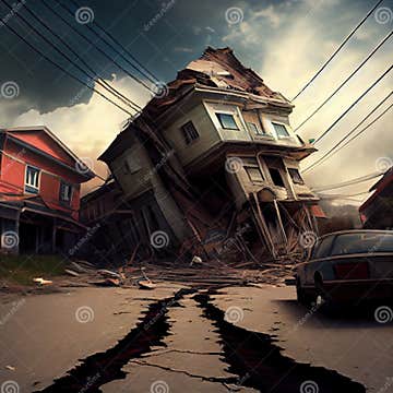 The Earthquake Experience, Made with Generative AI Stock Illustration ...