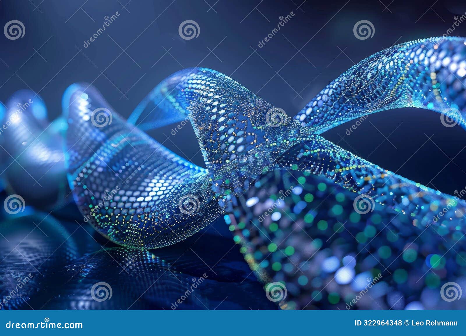 Electric Blue DNA Spiraling in a Vortex of Energy, Symbolizing the ...