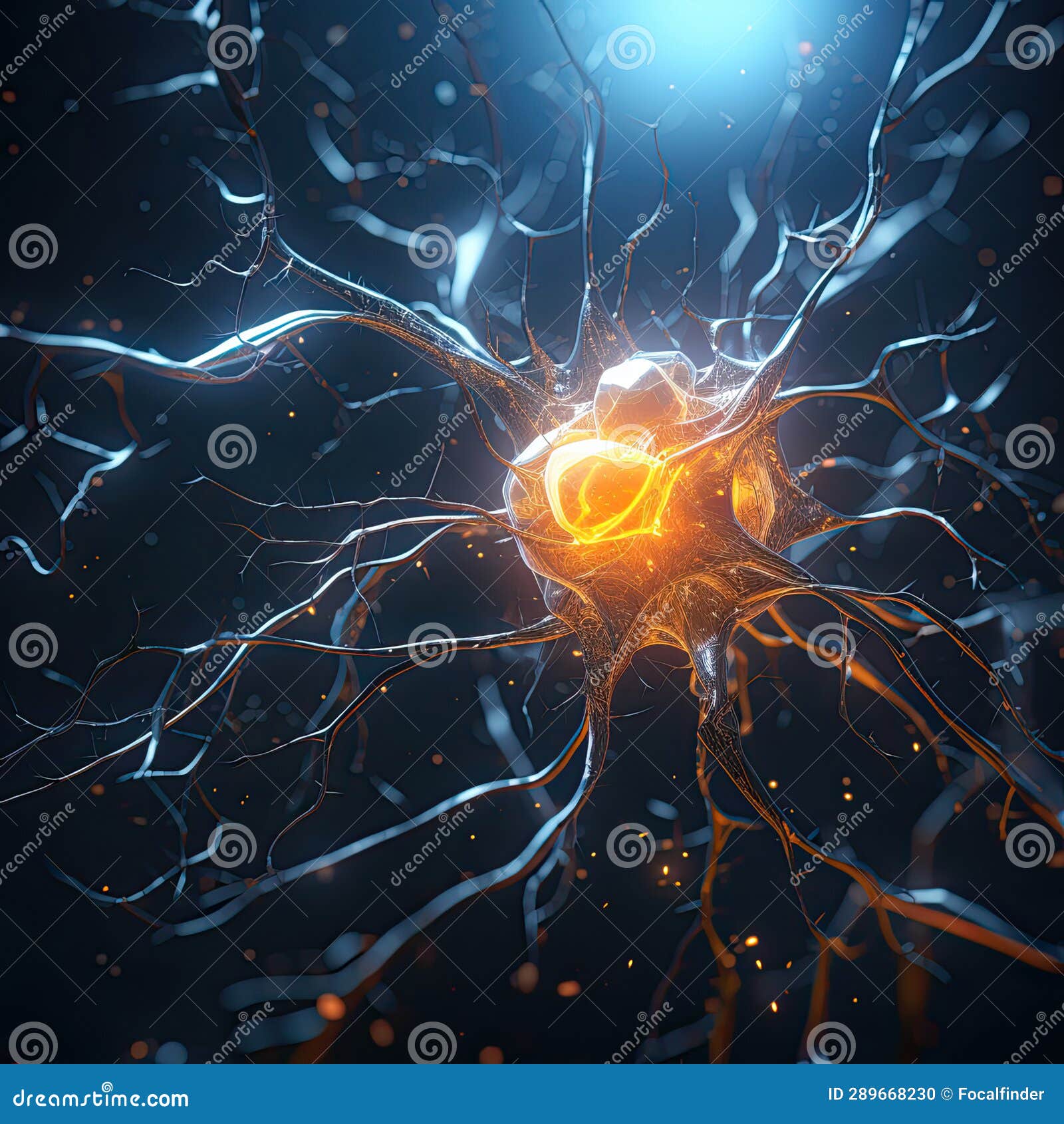AI-generated: Electric Synapse in a Brain Neuron Stock Illustration ...