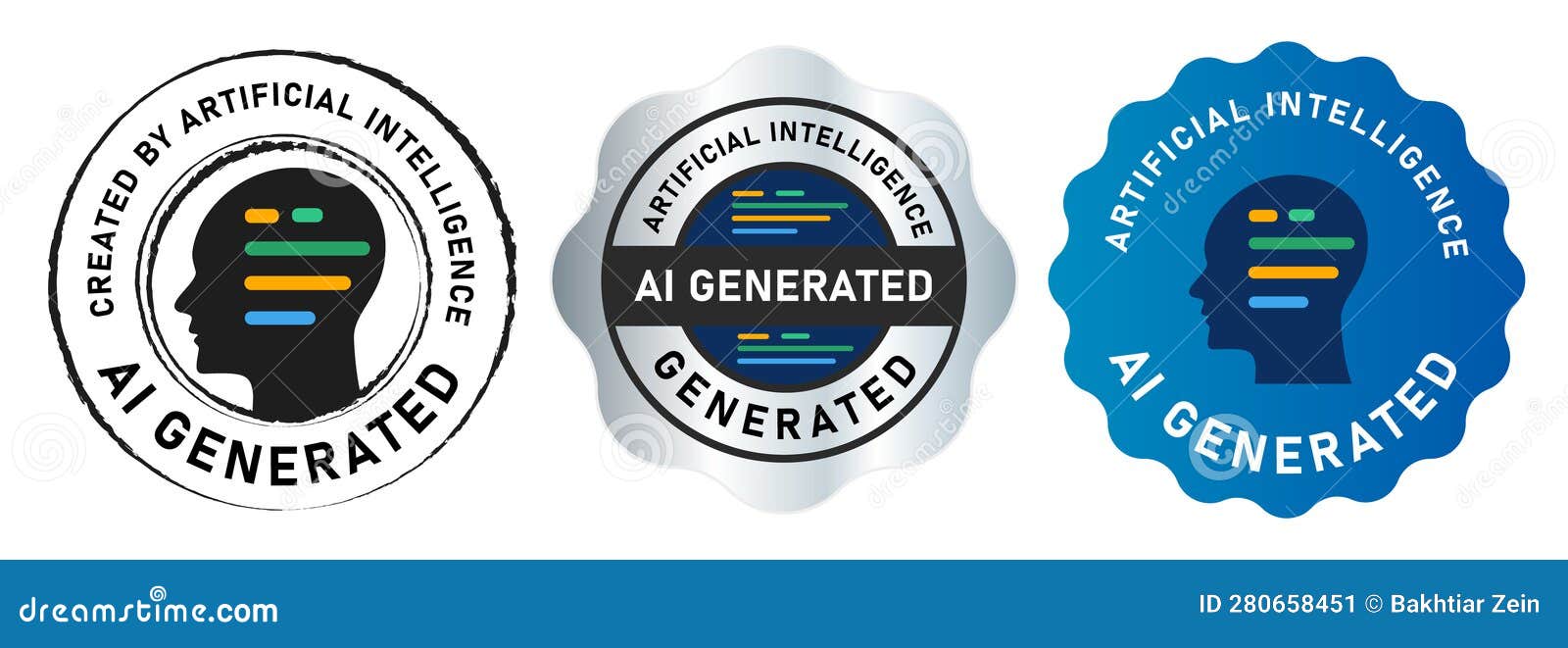 AI Generated Emblem Stamp Label Badge of Artificial Intelligence Tag ...