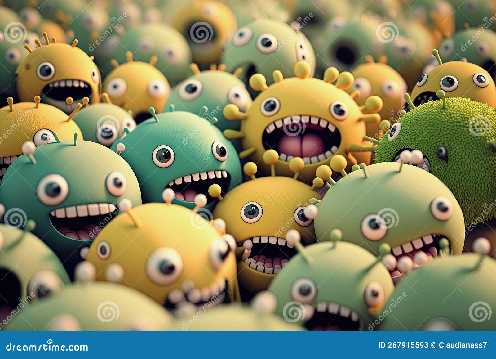 Crowd of Virus Characters, Ai Generative Stock Illustration ...
