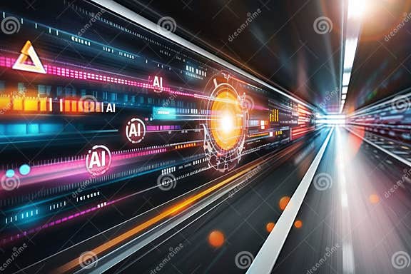 Fast Paced AI Neon Graphics, Representing the Speed and Innovation of ...