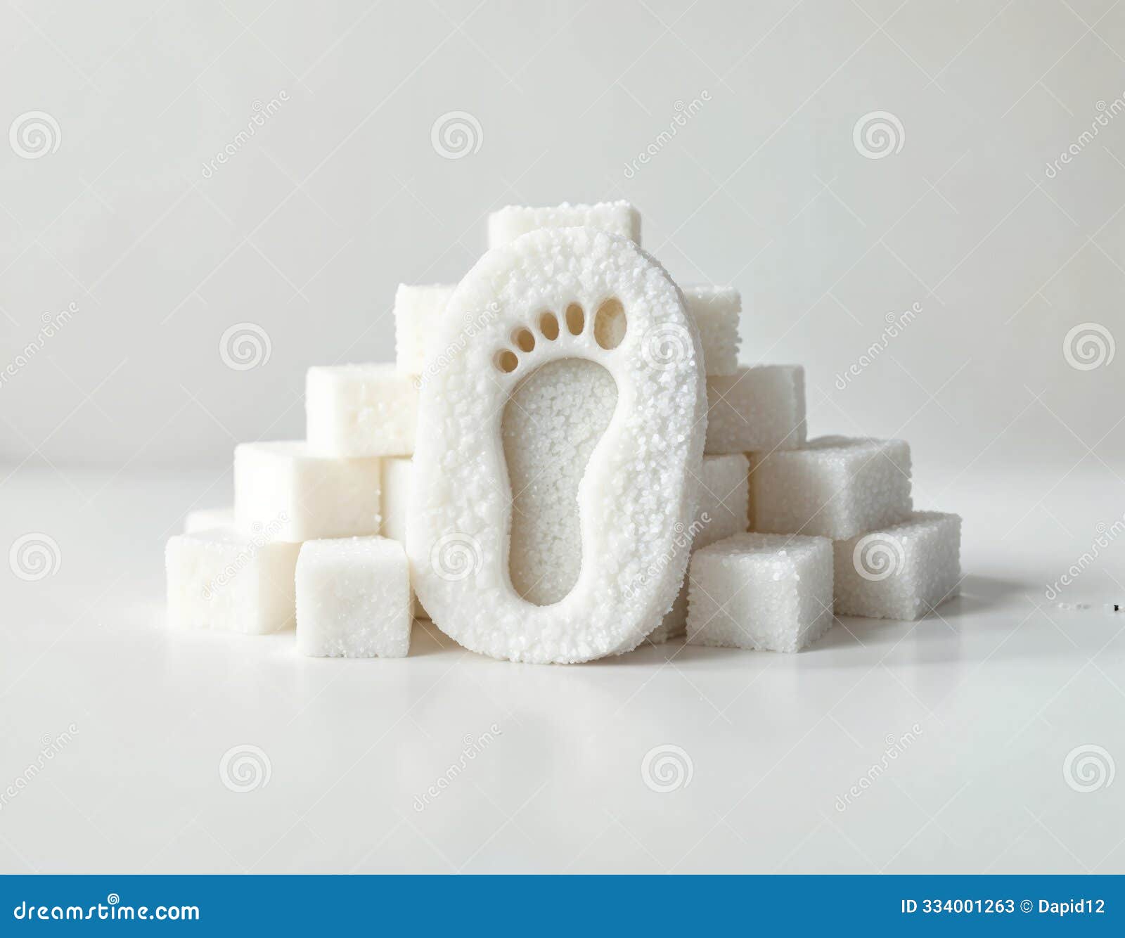 A Foot Shaped Sugar Cube Sitting on Top of a Pile of Sugar Cubes on ...