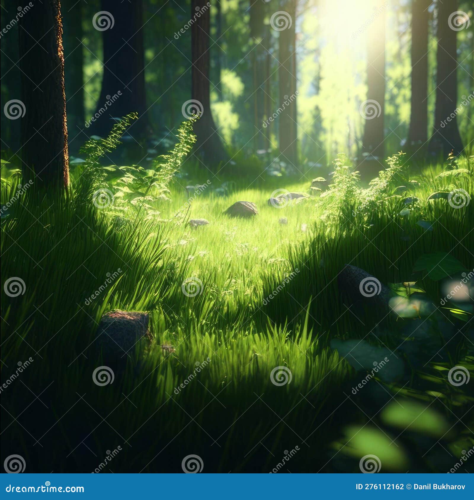 AI generated forest stock illustration. Illustration of green - 276112162