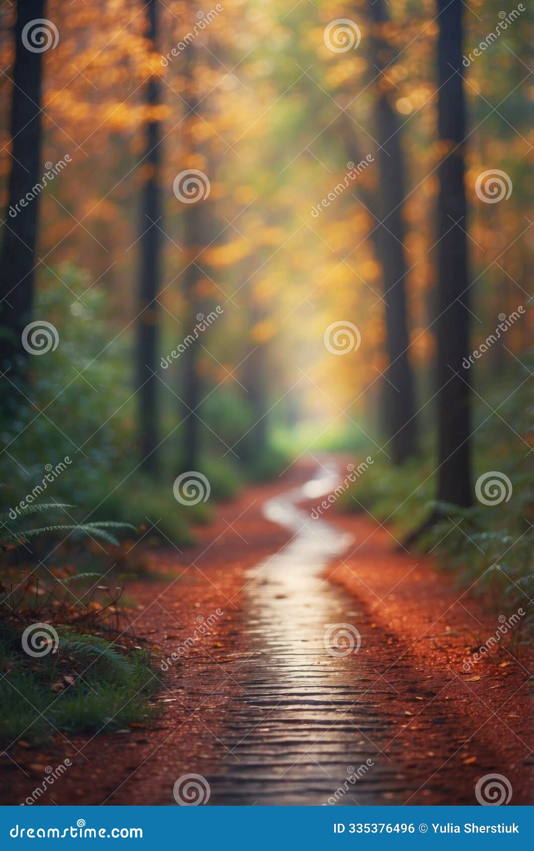 A Forest Path with a Stream of Water Running through it. Stock Photo ...
