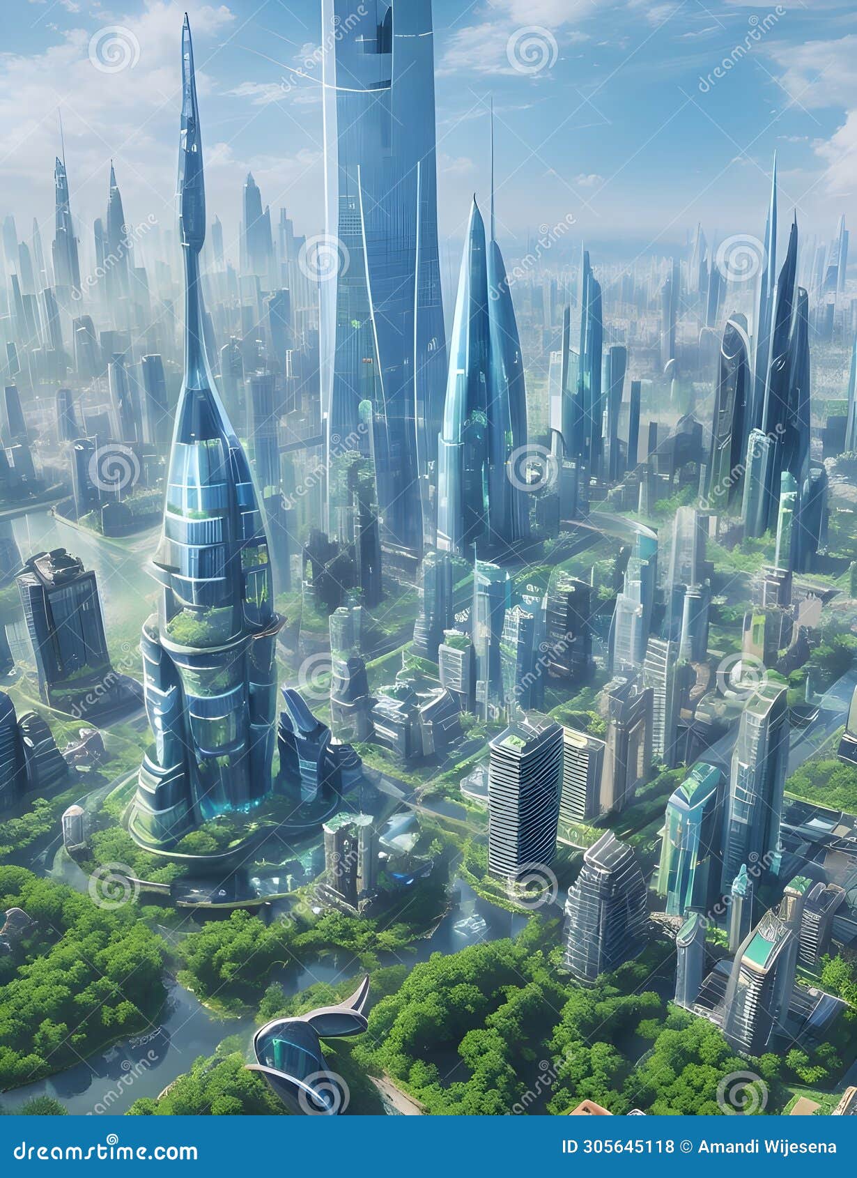 Ai Generated Future World in 3000 Years Stock Illustration ...