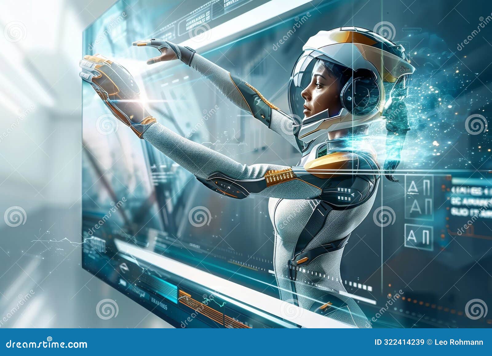 Futuristic AI Robot in Cityscape, Digital Art, Technology Innovation ...