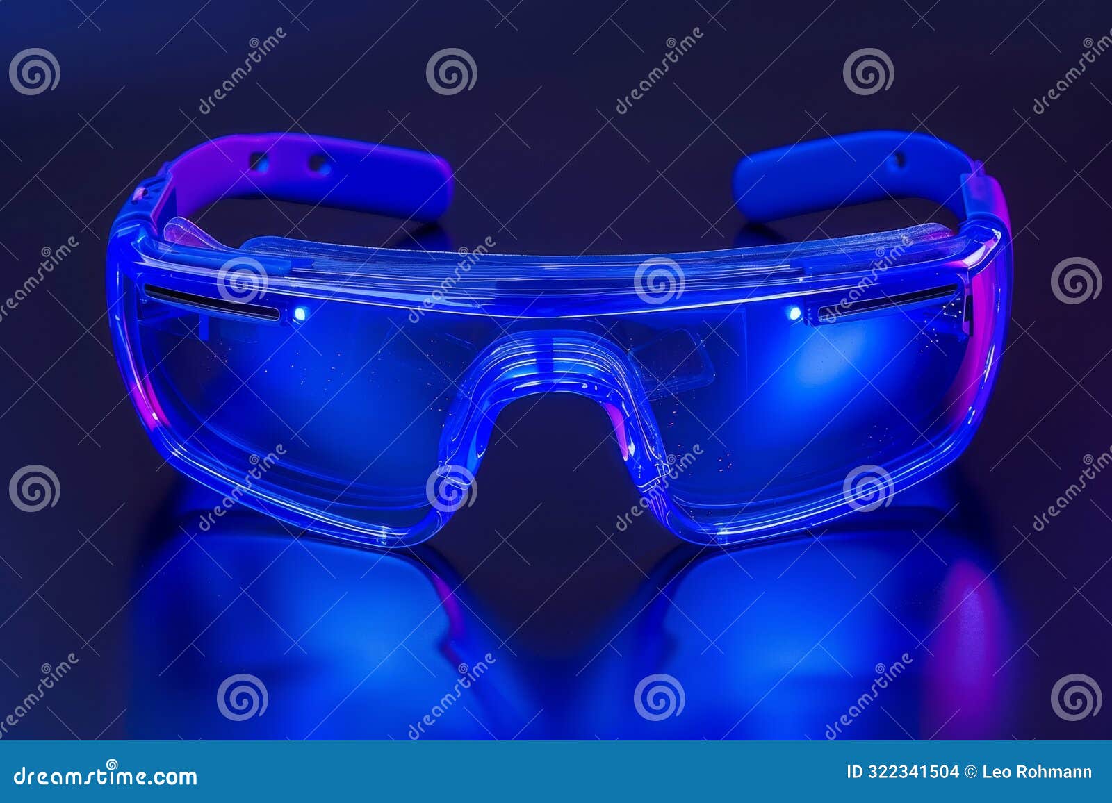 Futuristic AR Goggles with Blue Lighting, Emphasizing Advanced ...