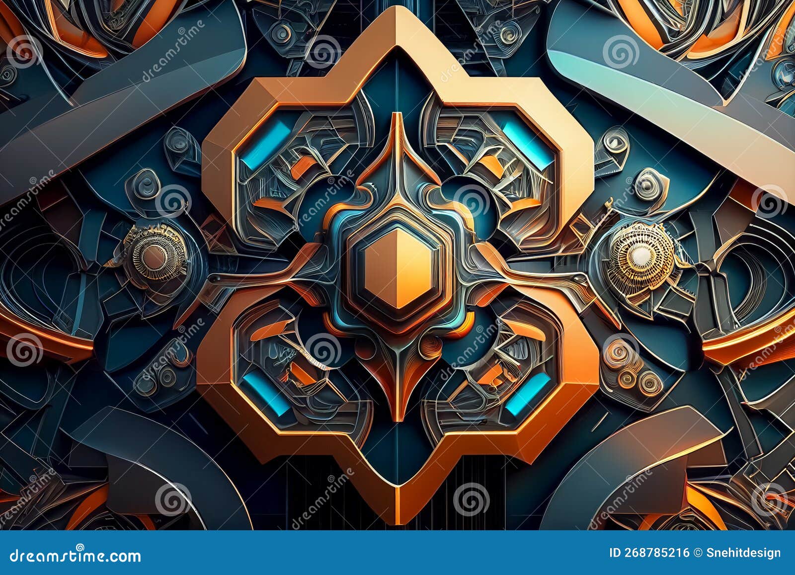 AI Generated Futuristic Design of Intricate Metallic Background Stock ...