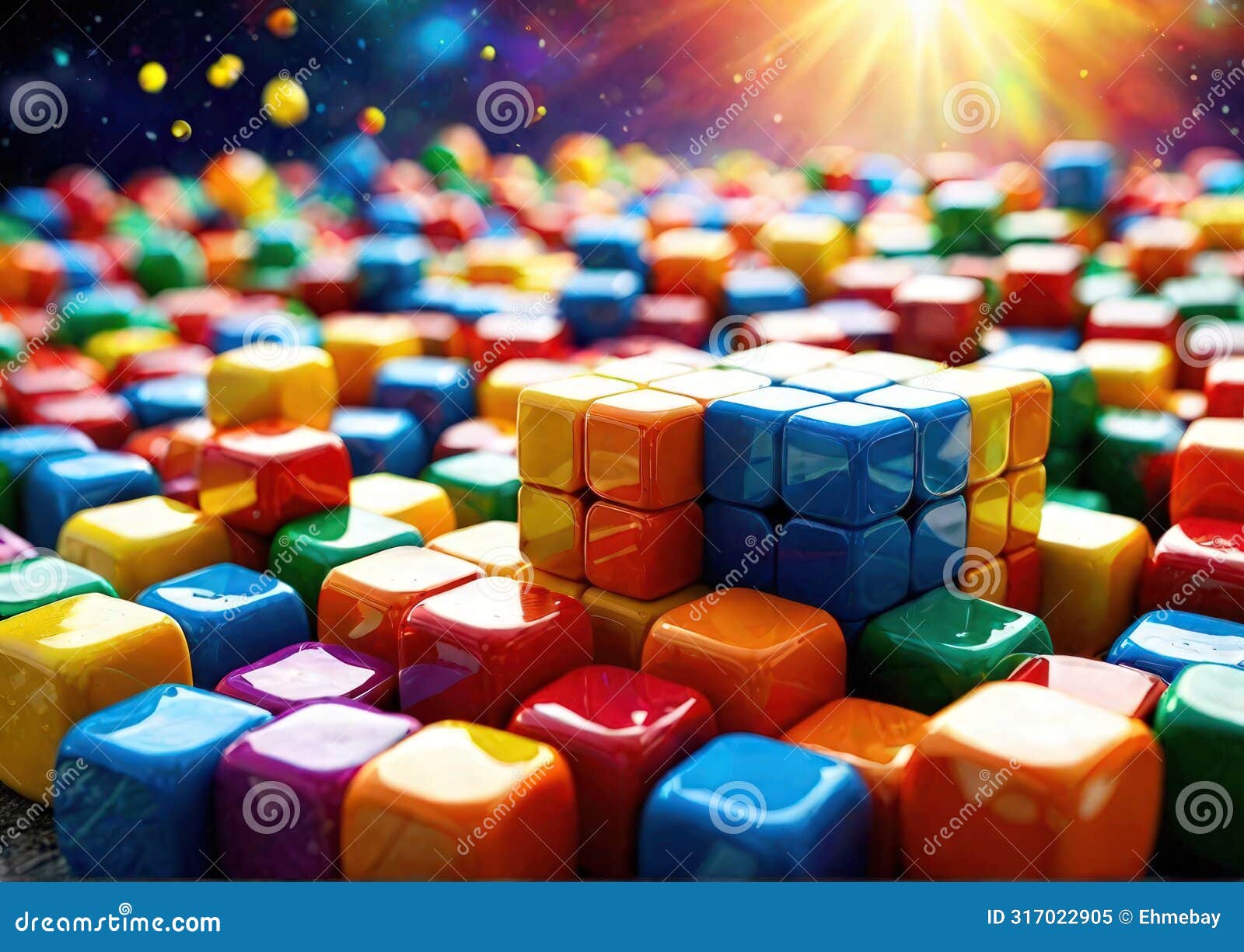 AI Generated Geometric Abstract Art: Rubik S Cube Background HD Photo ...