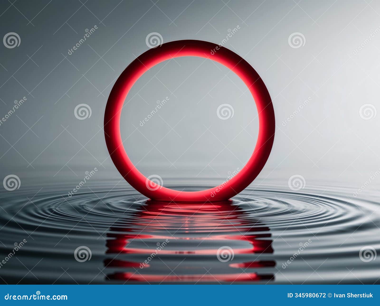 A Glowing Red Circle is Floating on the Surface of a Body of Water ...