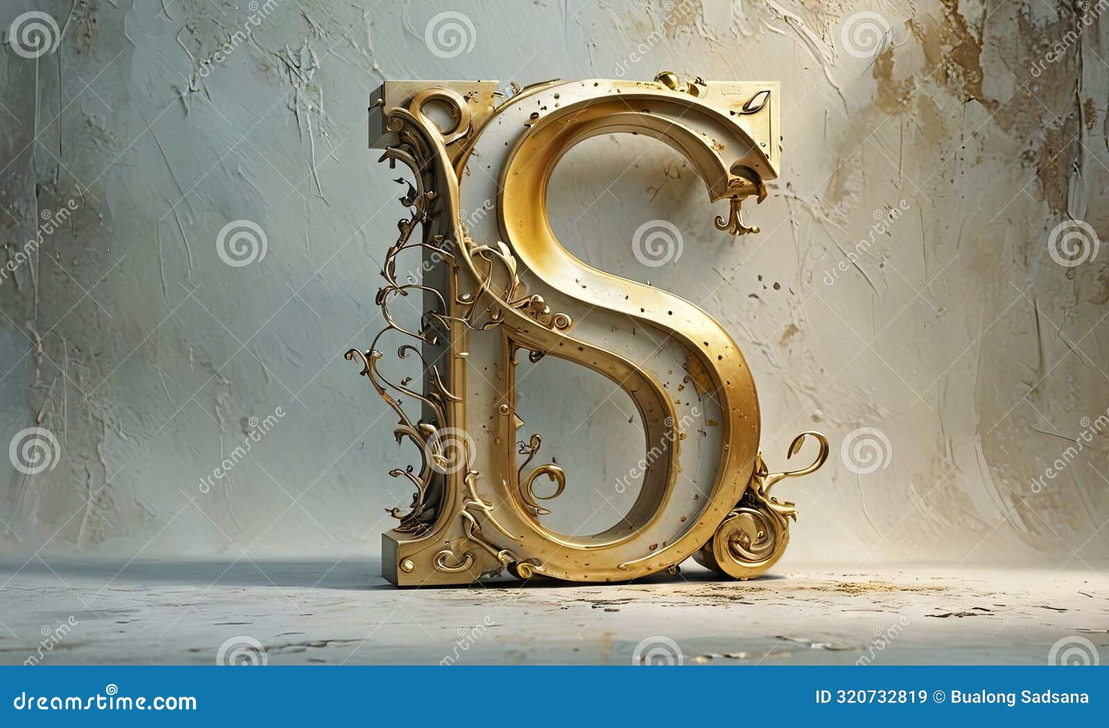 A Gold Letter S on a White Background. Stock Illustration ...