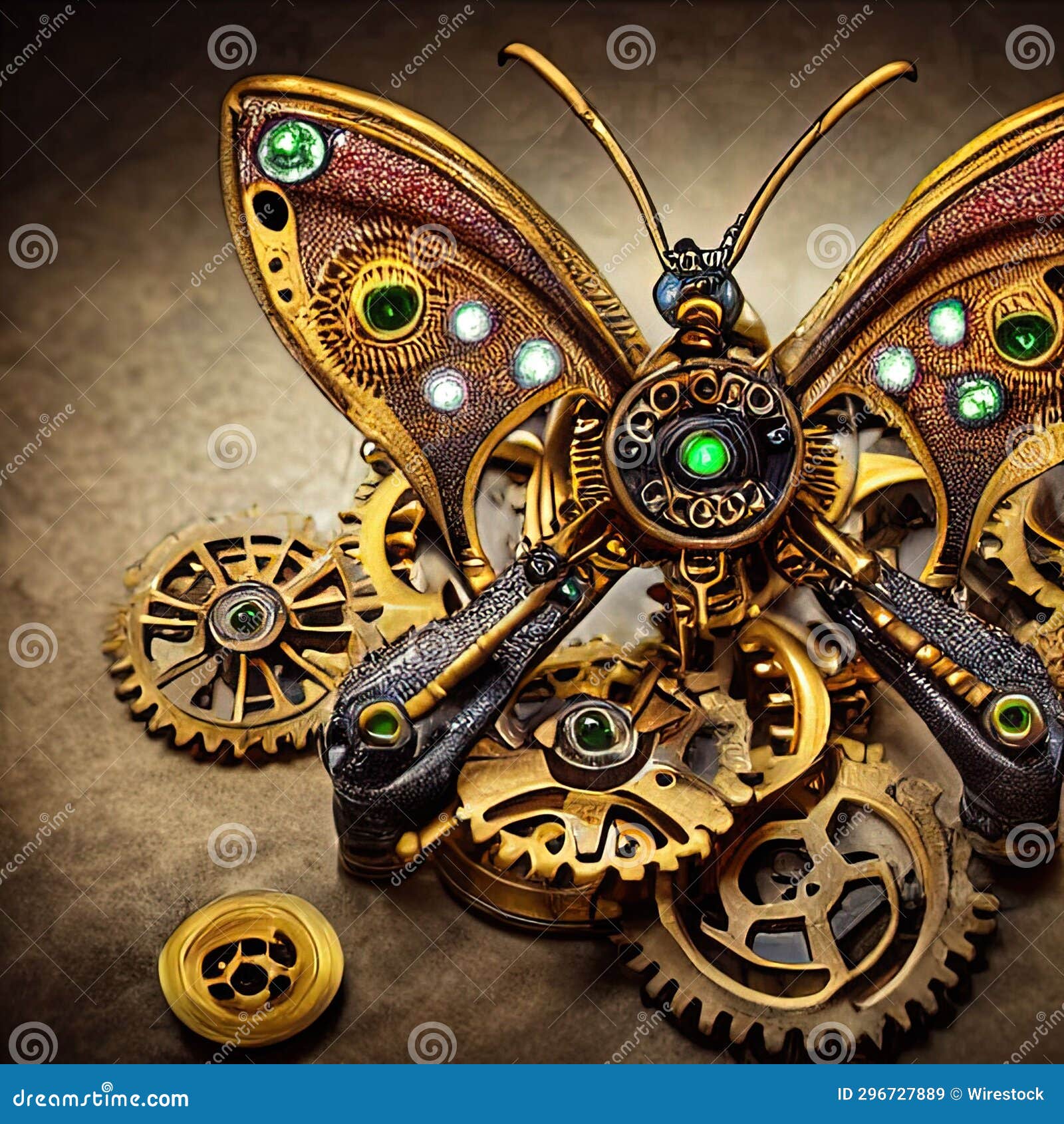 Golden Steampunk Tiger. Robot Tiger. AI Art Generated Stock ...
