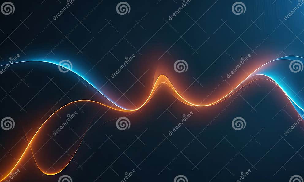 A Blue and Orange Light Wave is Shown in Motion. Stock Illustration ...