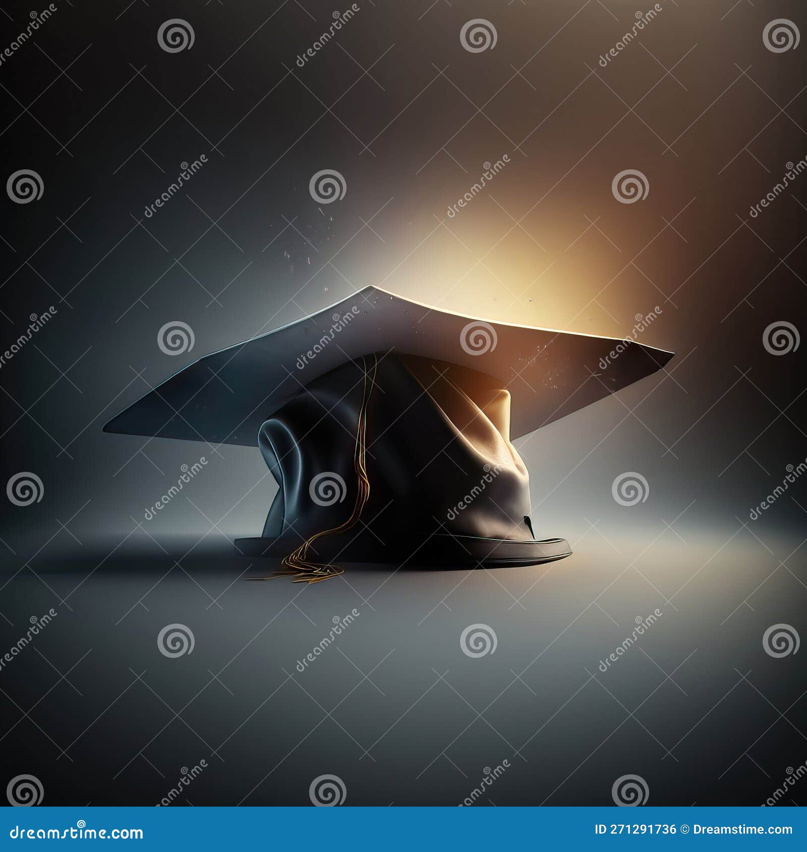 AI Generated Graduation Hat with Shadow on the Floor Stock Illustration ...
