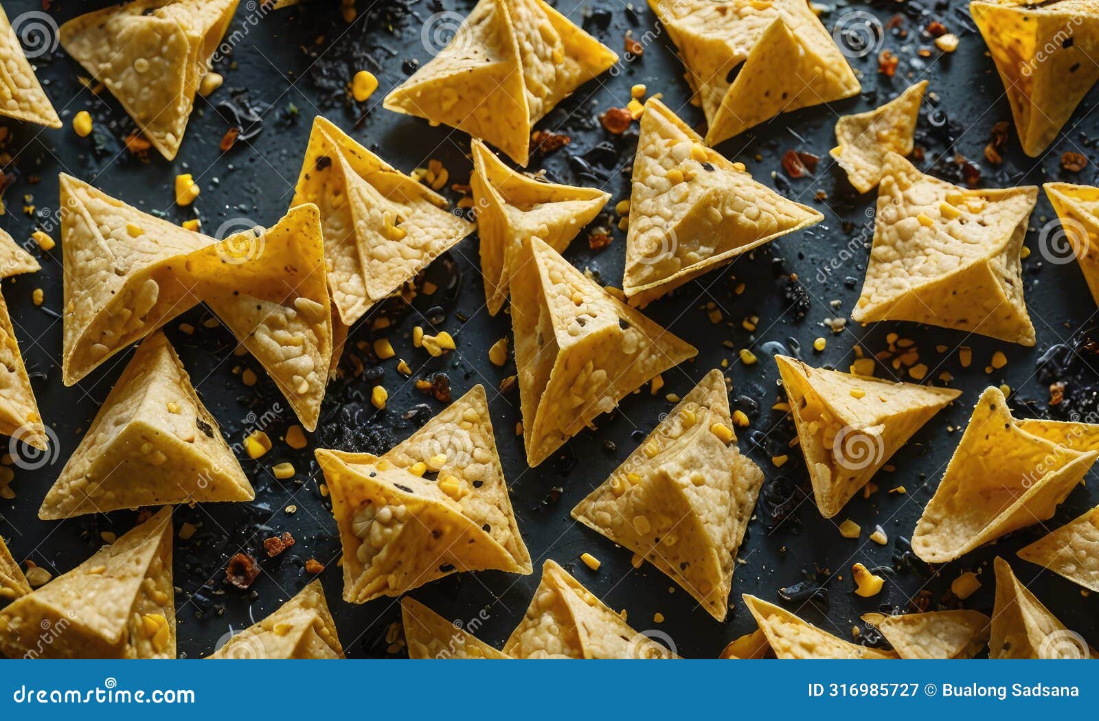 A Close Up of a Pile of Tortilla Chips. Stock Illustration ...