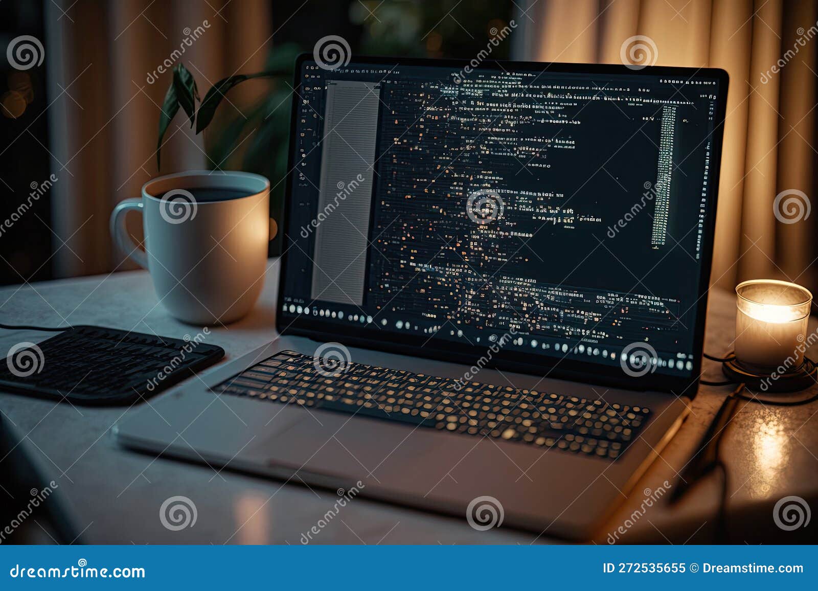 Ai Generated Hacker Laptop With Binary Computer Code Internet And