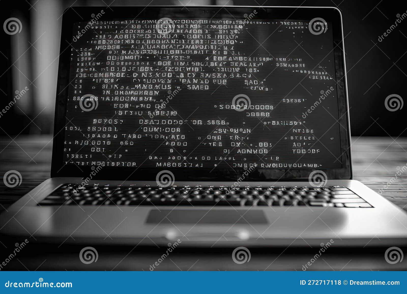 Ai Generated Hacker Laptop With Binary Computer Code Internet And