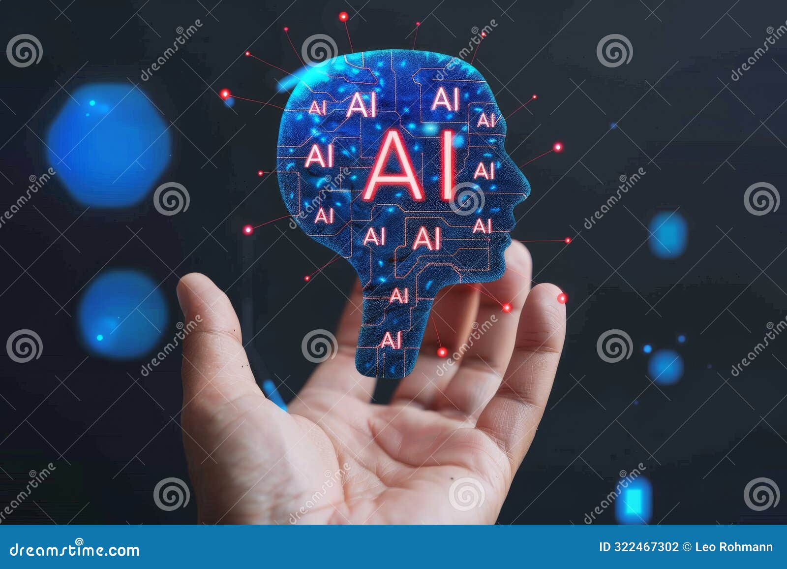 Hand Holding AI Symbol in Digital Environment, Signifying Artificial ...
